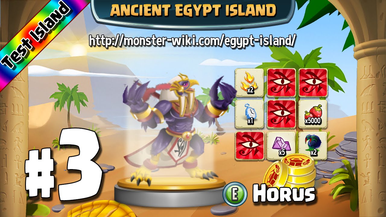 Ancient Egypt Island (Test) #3 - Horus - Monster Legends - YouTube