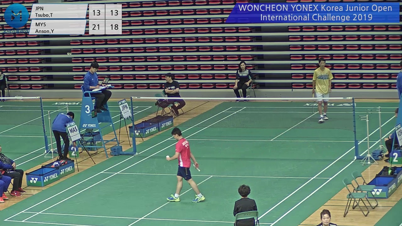 MS U19 R64| (JPN) Tsubo.T vs (MYS) Anson.Y[WONCHEON YONEX Korea Junior ...