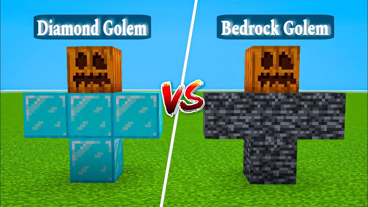 Minecraft Diamond Golem vs Bedrock Golem Battle - YouTube