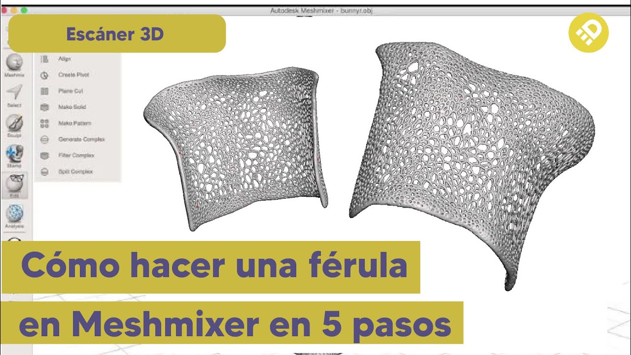 Cómo hacer una férula en MeshMixer en 5 pasos - YouTube