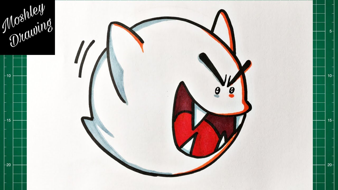 How to Draw Bigger Boo from Super Mario - YouTube