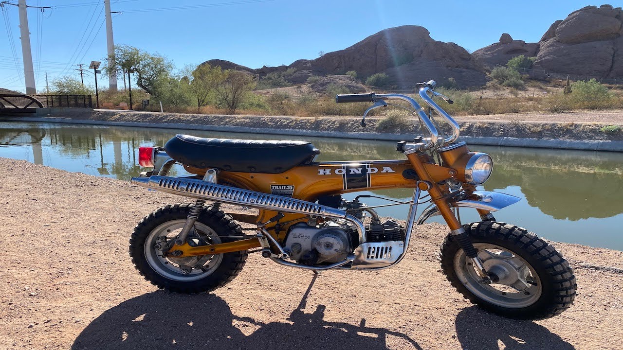 1971 Honda CT70 Candy Yellow Cold Start/ Walk Around - YouTube