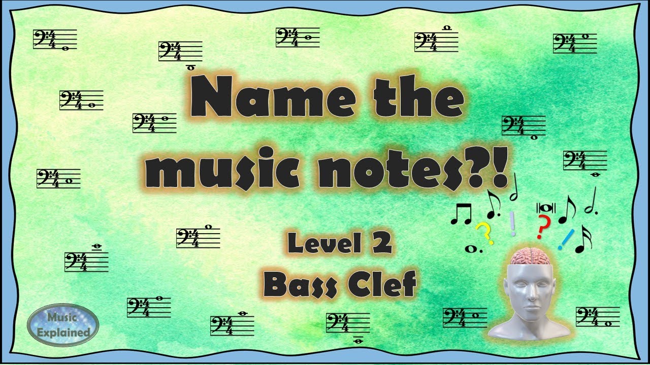 Bass Clef Name the Music Notes - Level 2 - Intermediate Level - YouTube