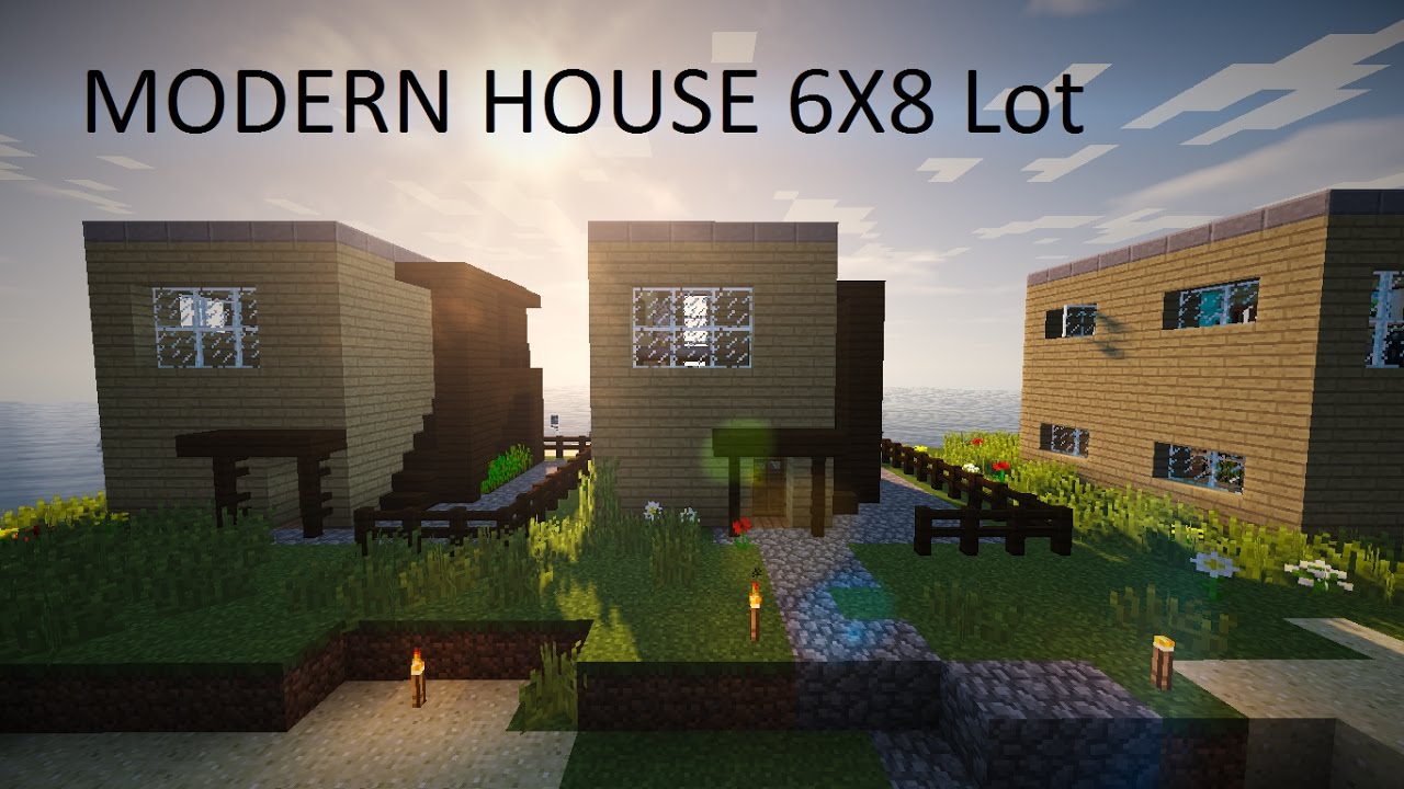 Minecraft How to build Modern house - 6x8 Lot- HD - YouTube