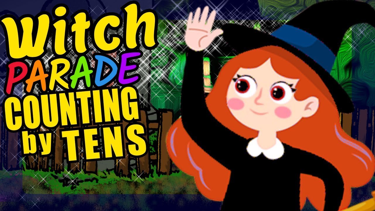 Halloween Witch Teaching Counting by Tens Educational Math Video for ...