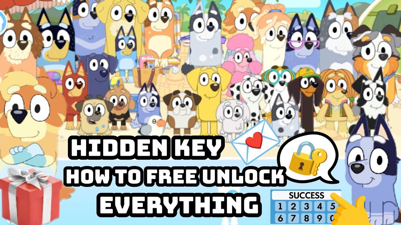 Bluey Let's Play Hidden Key How To Free Unlock Everything Using This ...