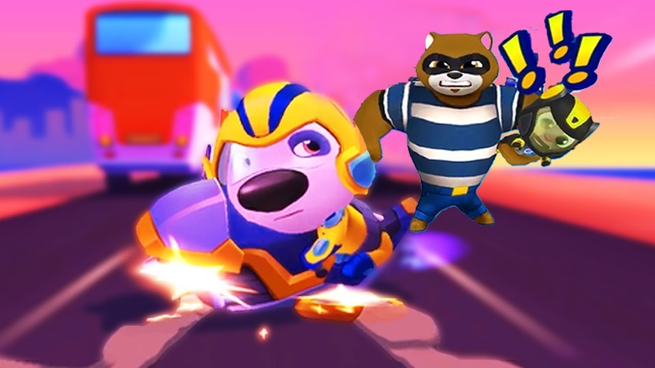 Talking Tom Hero Dash -Tom VS Hank Jet Bike - YouTube