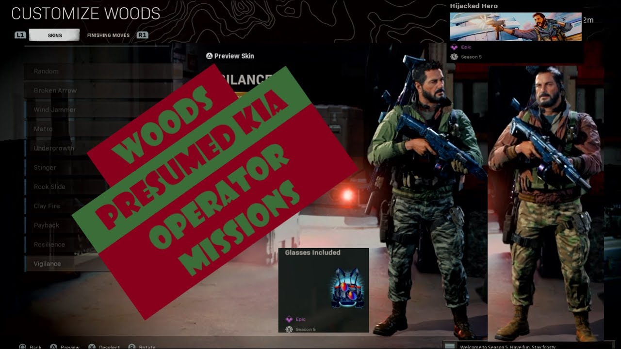 Woods Presumed KIA Operator Missions - Warzone & Cold War Season 5 ...