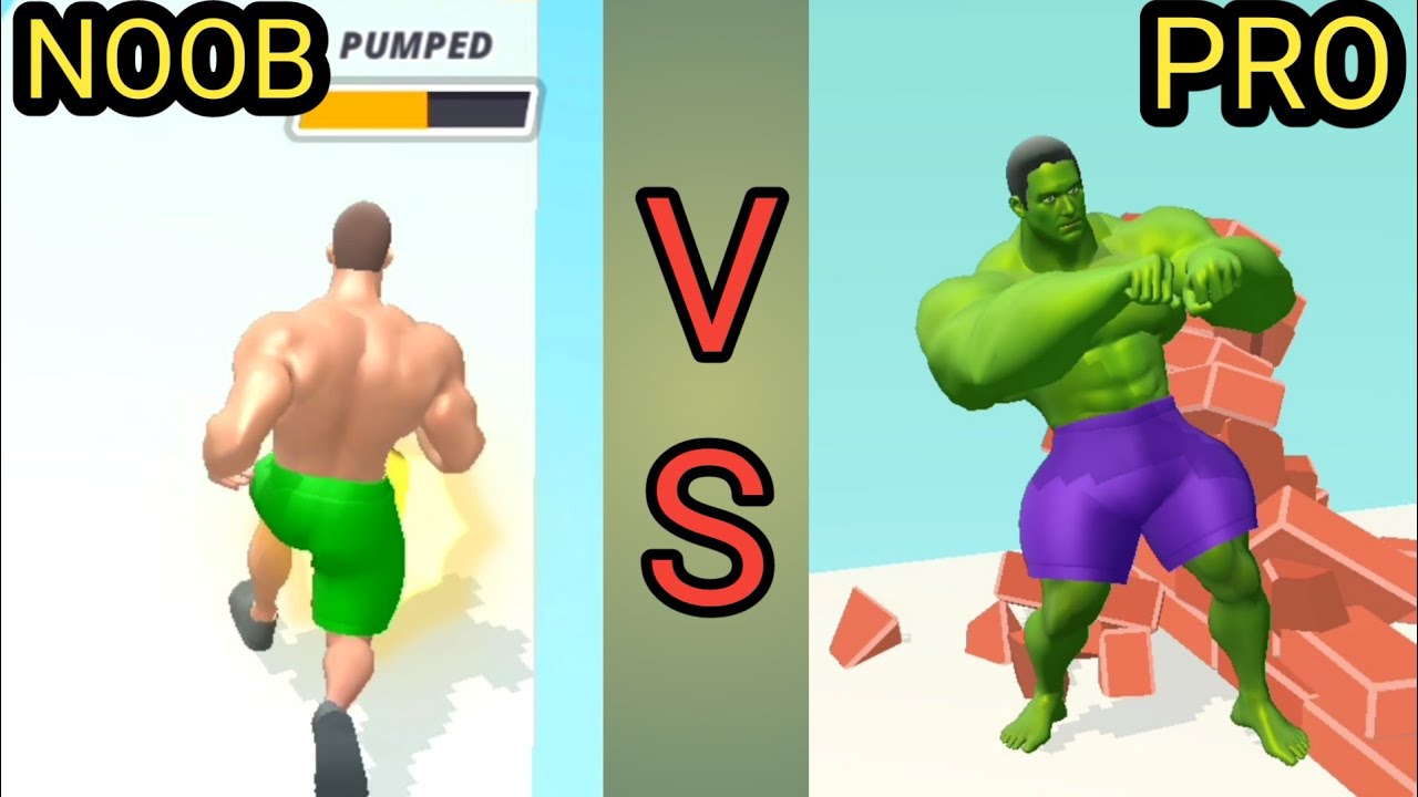 Noob vs Pro in Muscle Rush - T gamer - YouTube