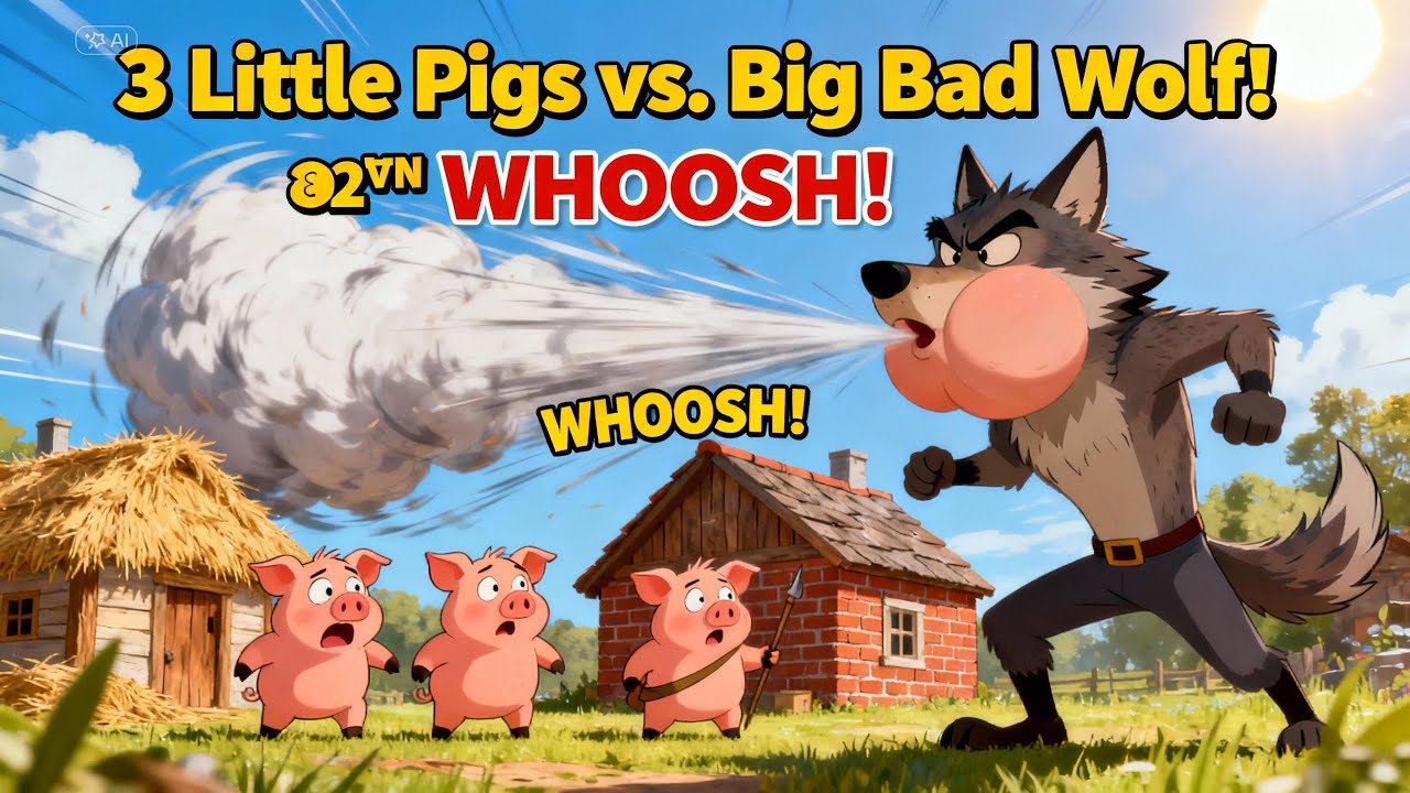 3 Little Pigs vs. Big Bad Wolf! 🐷💨 WHOOSH! (10-Min Fairy Tale) - YouTube