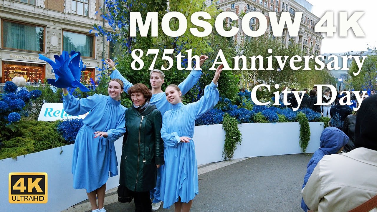 [4k] Beautiful Russian Girls Dancing At Moscow 875th Anniversary