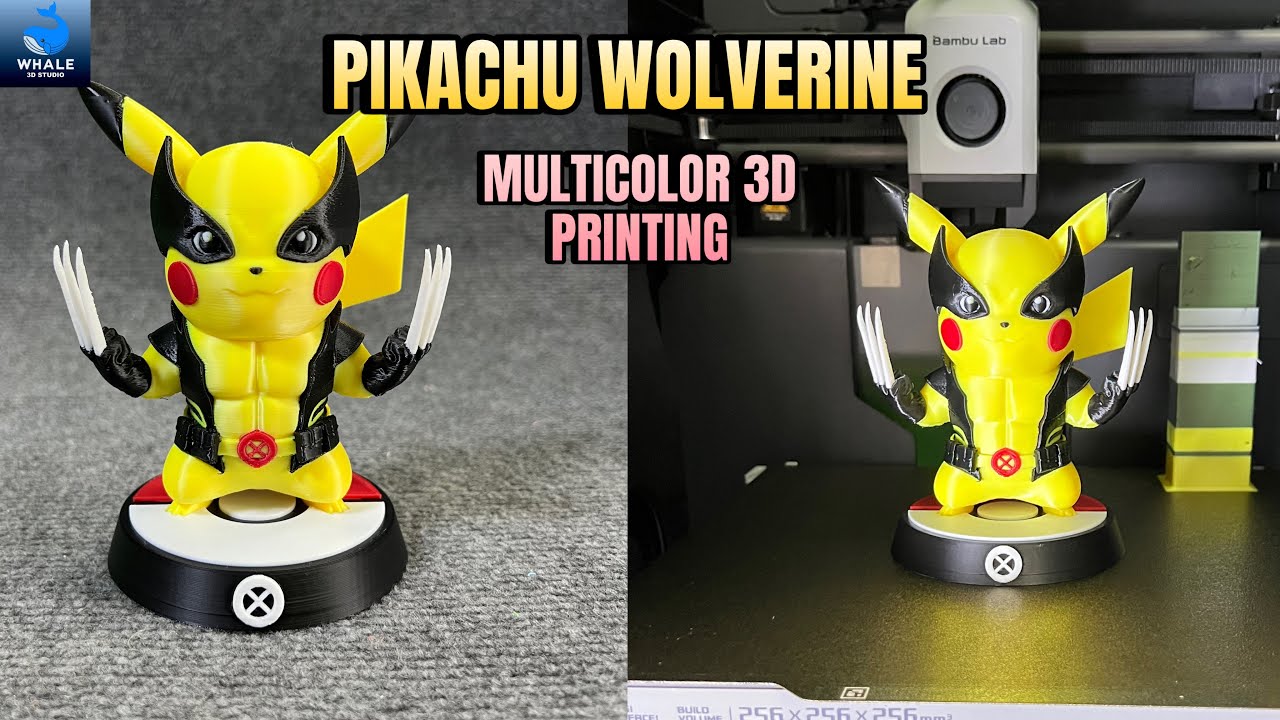 Pikachu Wolverine - Multicolor 3D Printing - YouTube