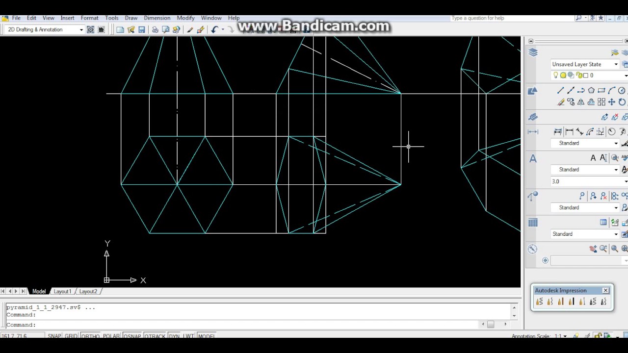 Projection of Solids( hexagonal pyramid) - YouTube