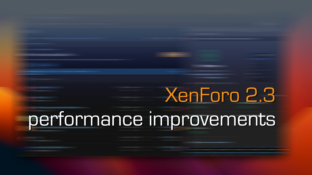 XenForo 2.3 performance improvements - YouTube