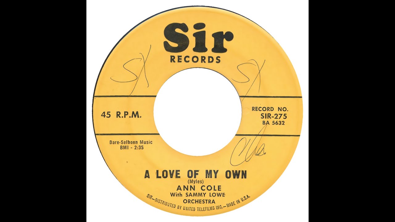 ANN COLE & GROUP A LOVE OF MY OWN - YouTube