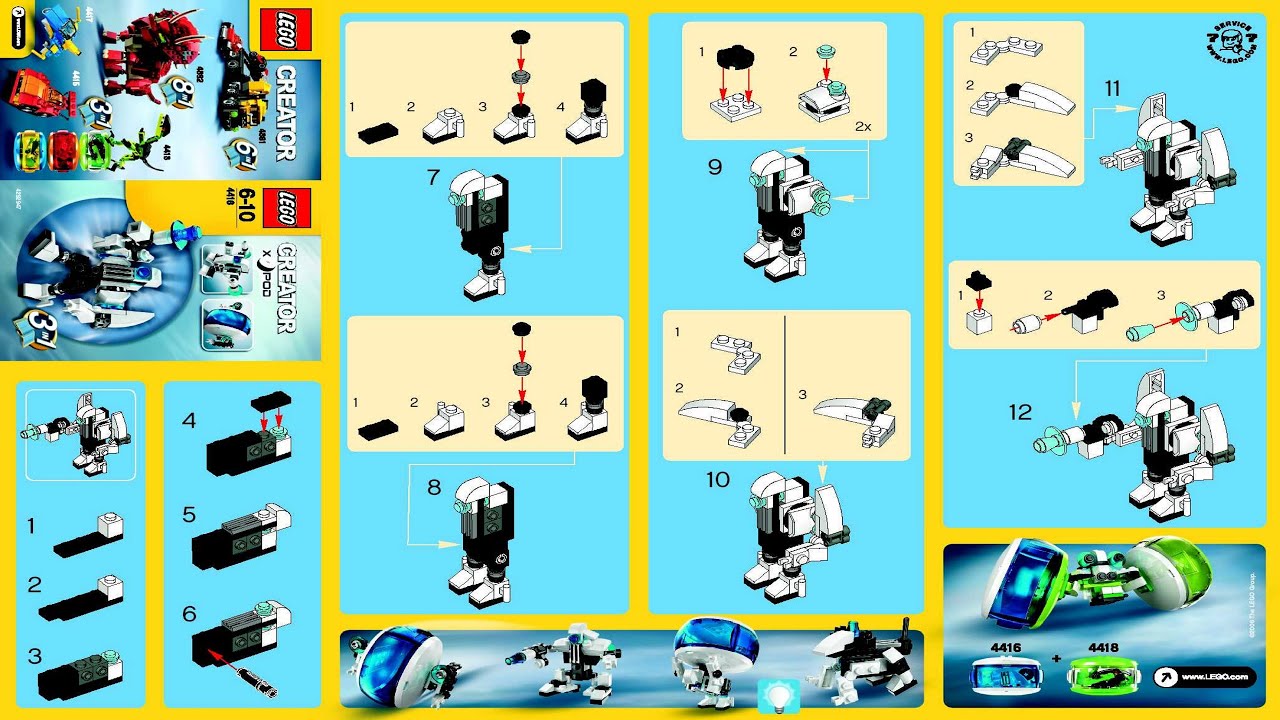 LEGO instructions - Creator - 4416 - Robo Pod - YouTube