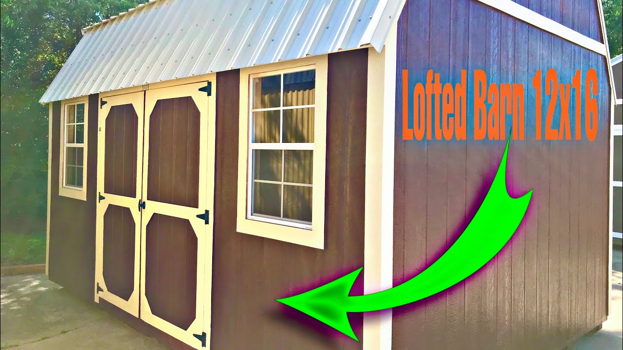 Lofted Barn 12x16 Trell Portable Buildings (Derksen) - YouTube