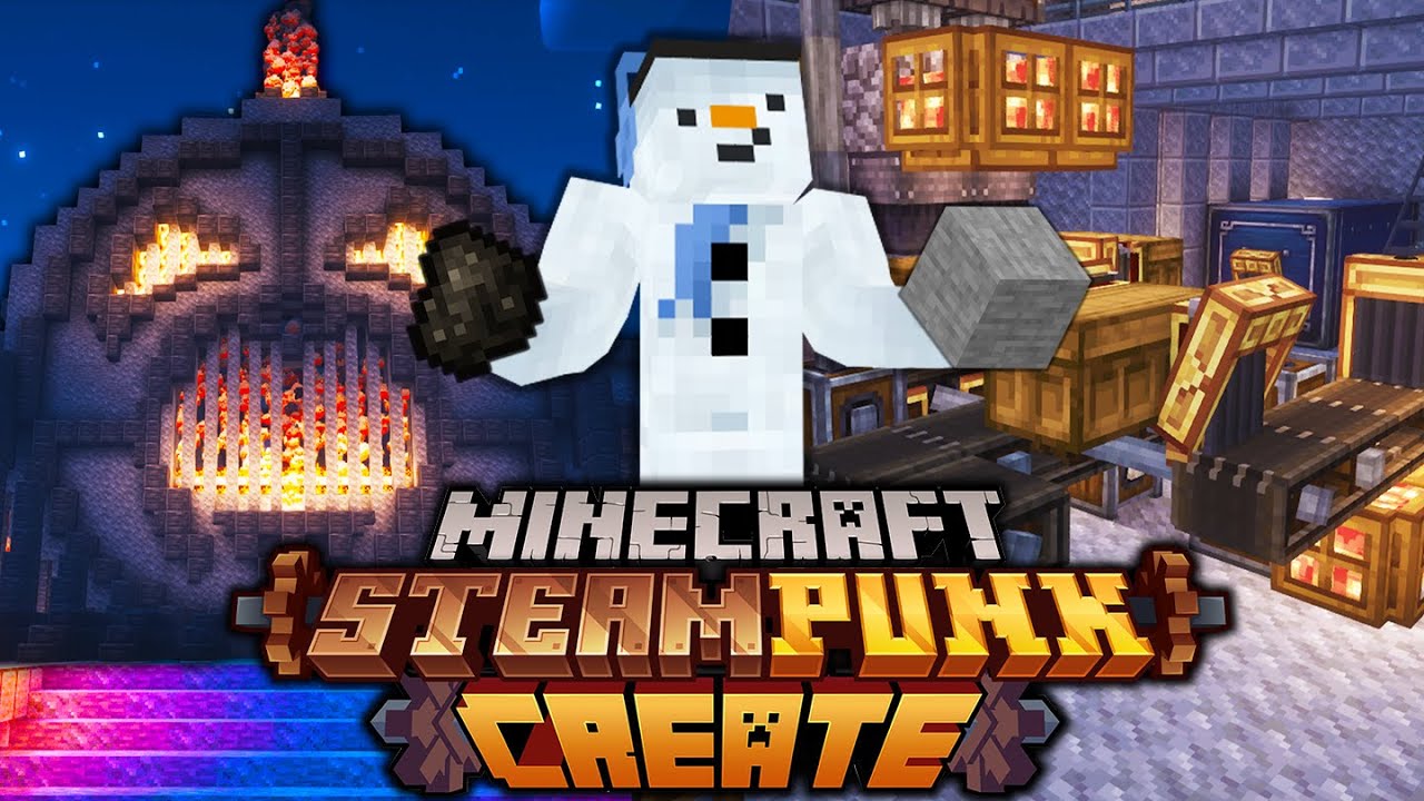 I Built a MEGA FURNACE with Create in Steampunk Minecraft - YouTube