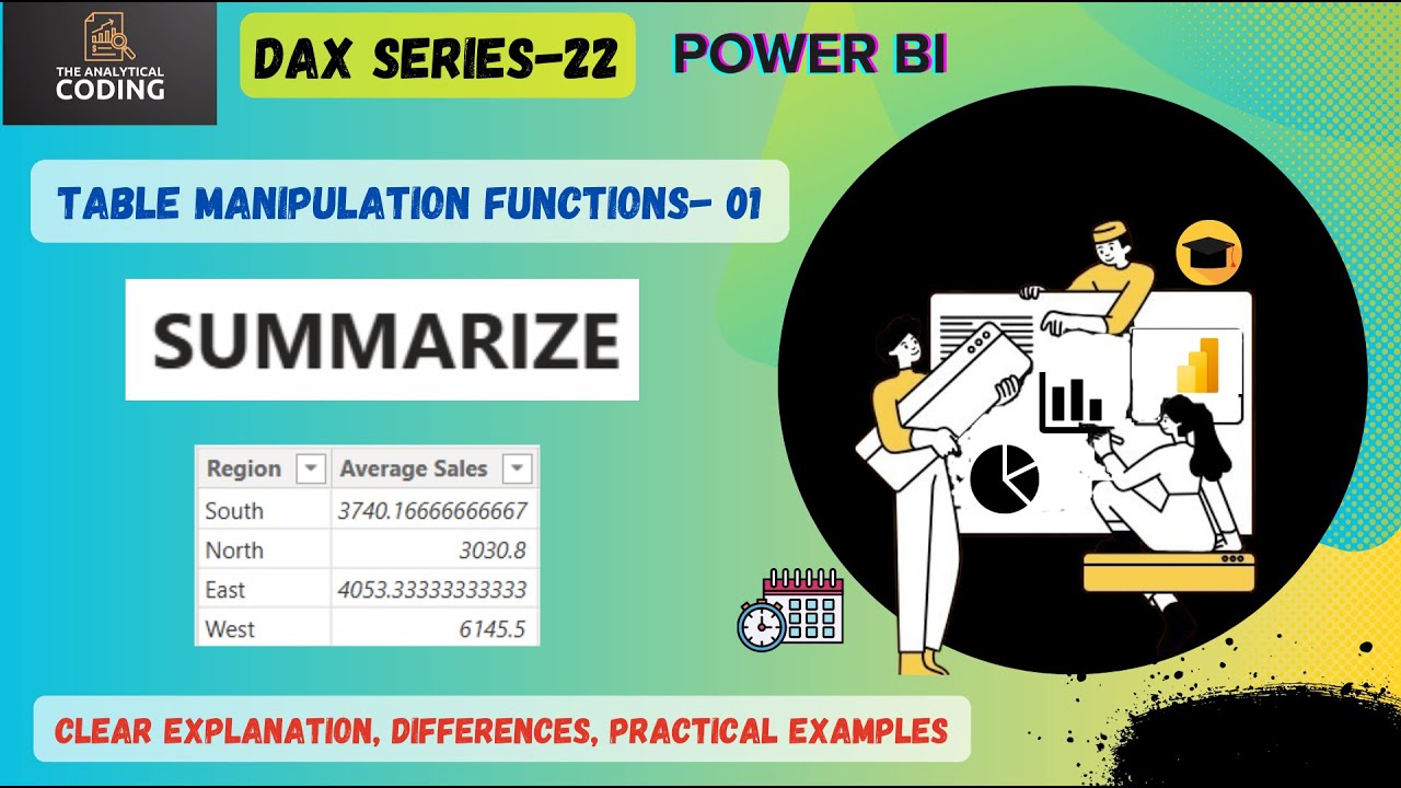 DAX SUMMARIZE in Power BI| Table Manipulation Functions in DAX -01| @TheAnalyticalCoding - YouTube