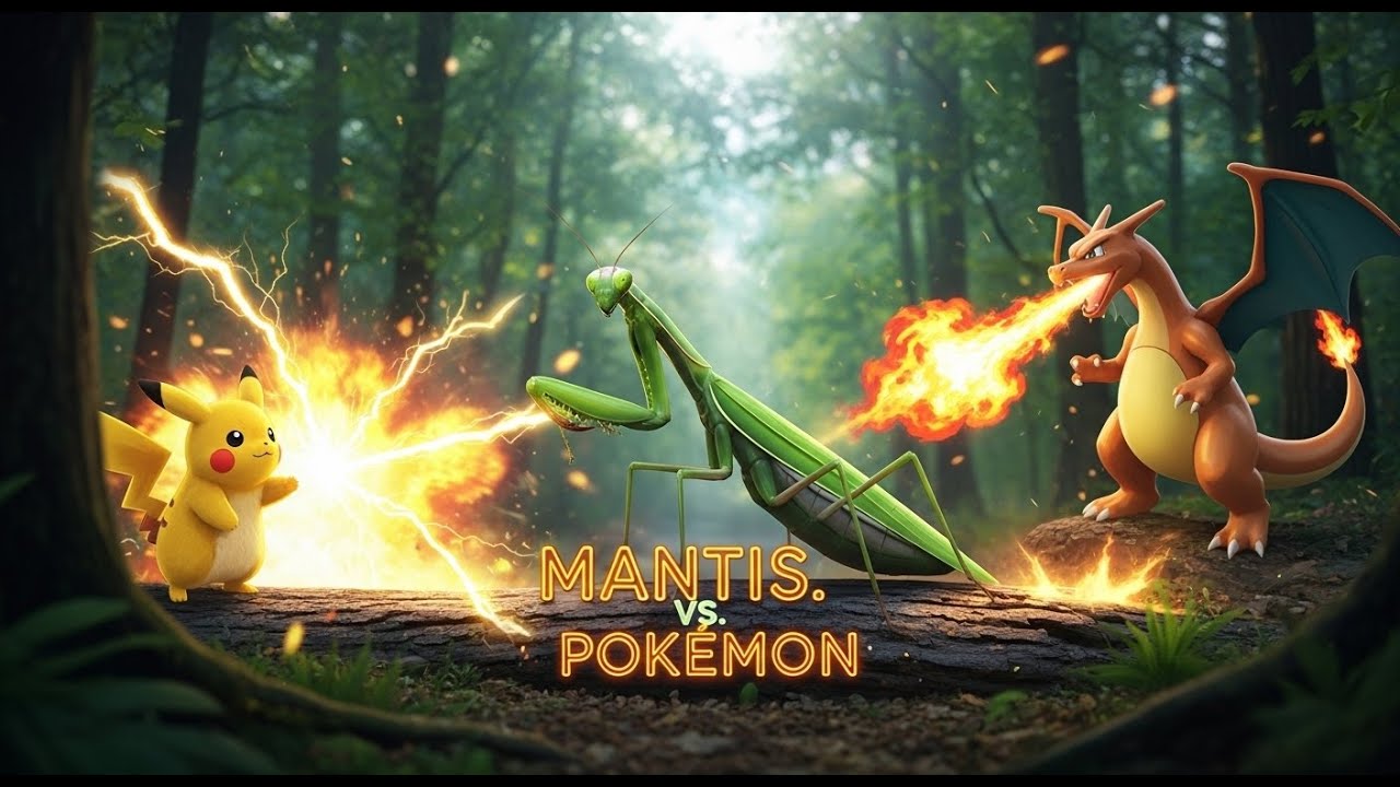 ⚡🔥 Praying Mantis vs Pokémon – The Epic Battle in the Insect Kingdom! 🦗 ...