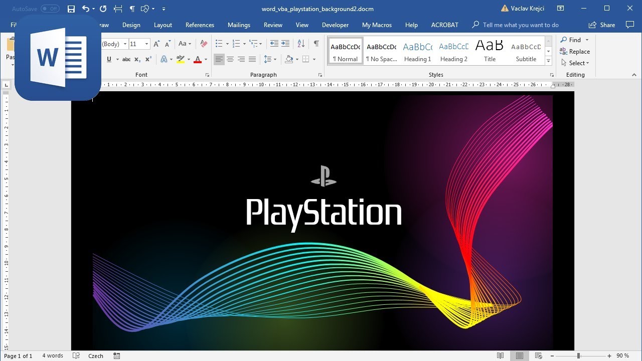How to create Playstation background in Microsoft Word (Tutorial) - YouTube
