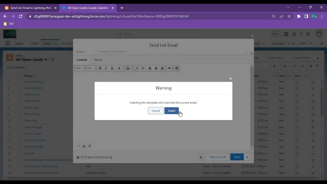 Send List Email in Lightning #inSalesforce - YouTube