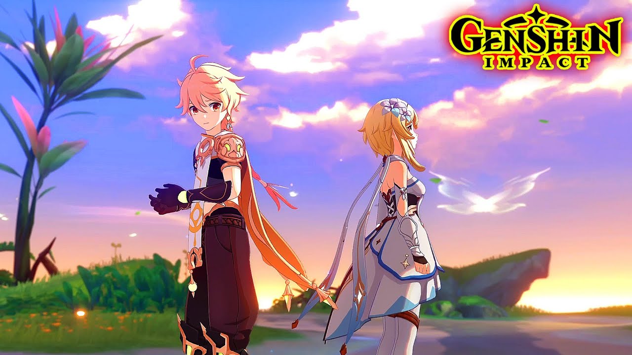 Aether & Lumine Meet Again Cutscene Animation Archon Quest Bedtime ...