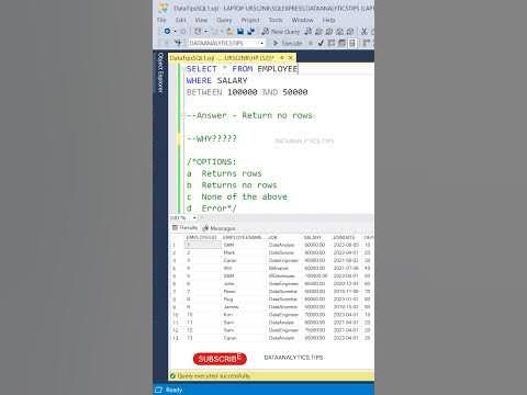 BETWEEN OPERATOR IN SQL | SQL SERVER | EXAMPLES | @dataanalyticstips # ...