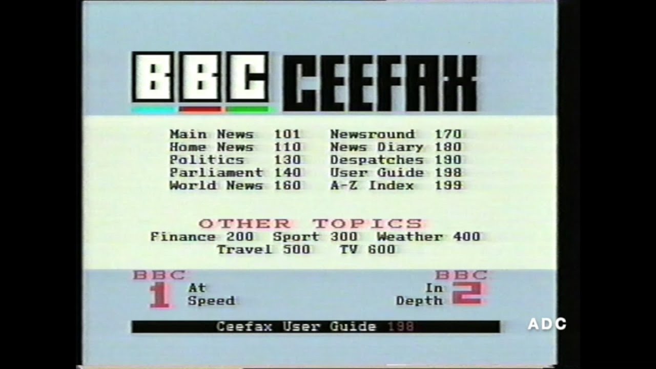 BBC2 Ceefax into the learning zone announcer Malcolm Eynon 26th March ...