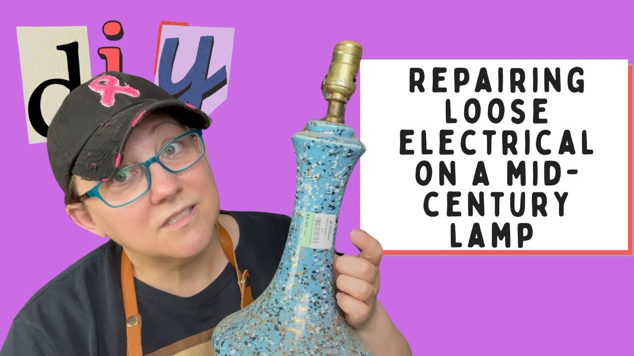 Repairing loose electrical on a mid-century lamp - YouTube