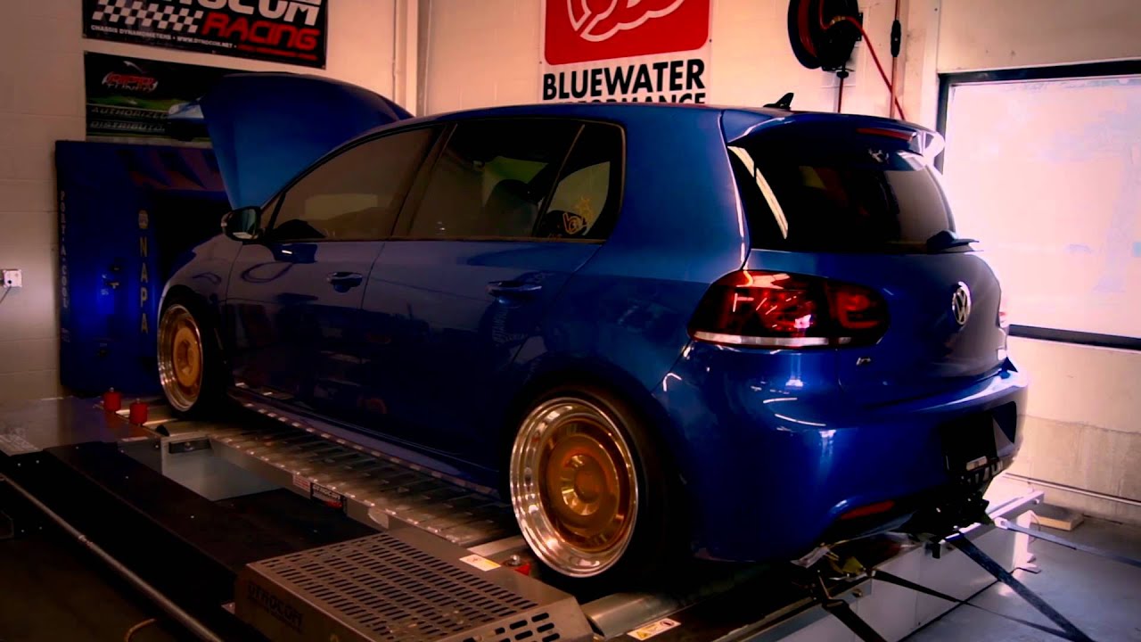 2012 VW Big Turbo Golf R Dyno Pull at Bluewater Performance - YouTube