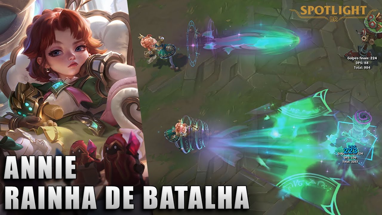 Annie Rainha de Batalha - Skin Spotlight PREVIA - YouTube