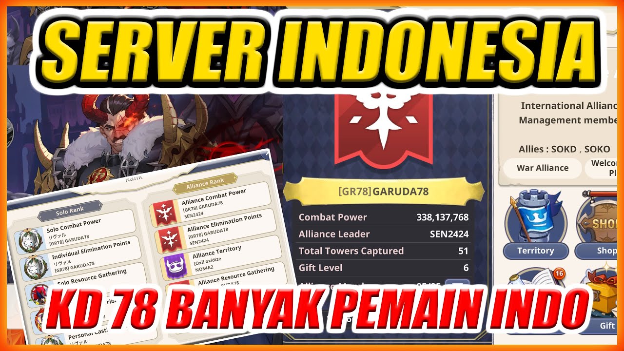 MENJADI ALIANSI TERKUAT DAN SERVER INDONESIA DI KD 78 GRANDCROSS AGE OF TITANS !! - YouTube