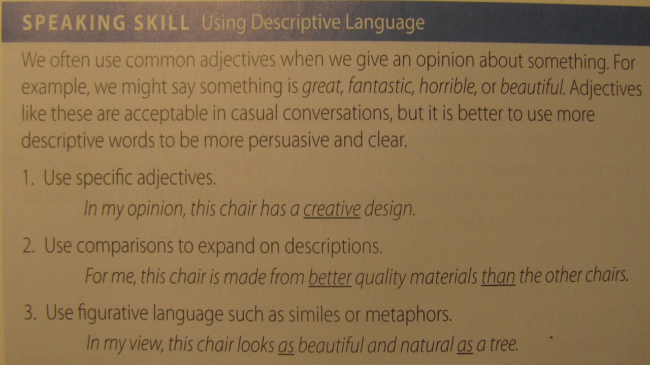 Using Descriptive Language - YouTube