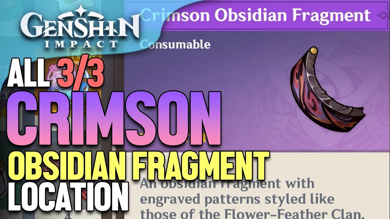 All Crimson Obsidian Fragment Ring Locations Genshin Impact - YouTube