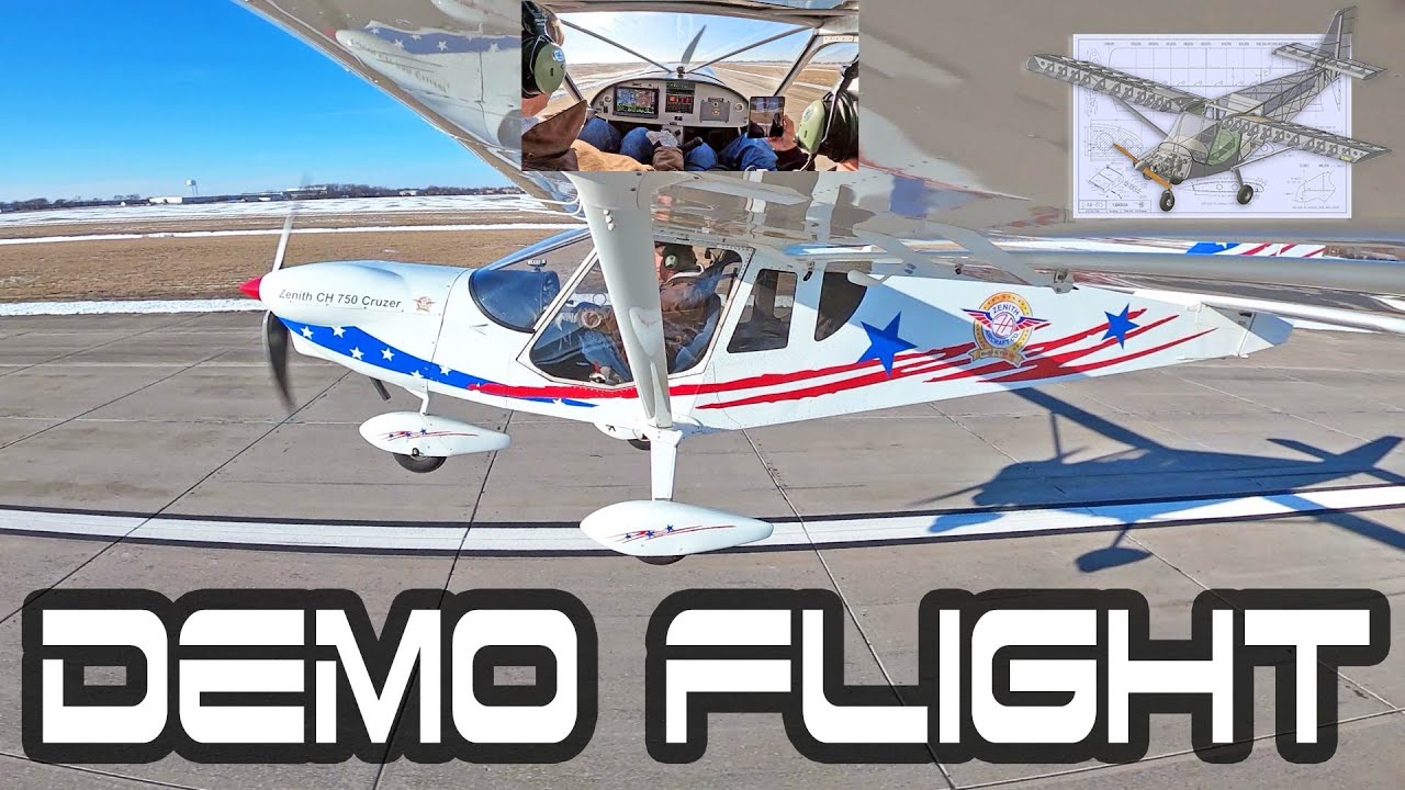Demo flight in the CH 750 Cruzer light sport kit airplane from Zenith ...