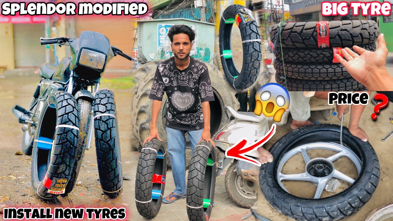 Splendor Modified😍 || Install New Tyres || Price ? || Splendor Modified ...