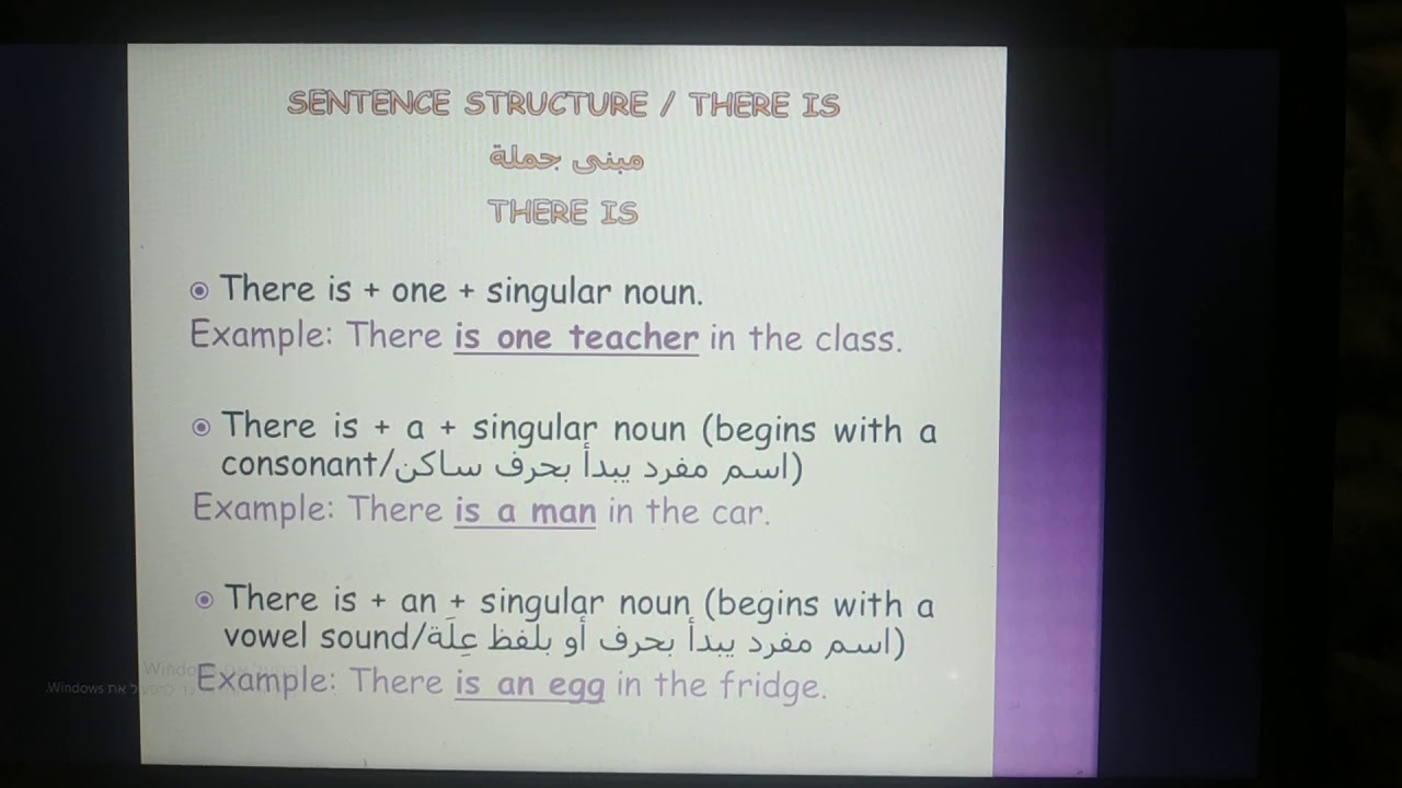 There is /There are use and sentence structure - YouTube