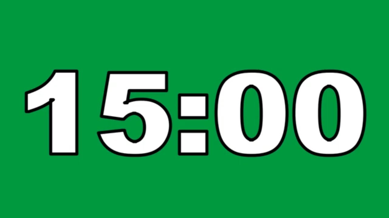 15 Minute Countdown Timer Green Screen No Copyright Contador Regresivo ...