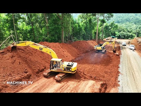 Incredible Making Detour Road On Mountain After Main Road Cut Off By Landslide Bulldozer Leveling