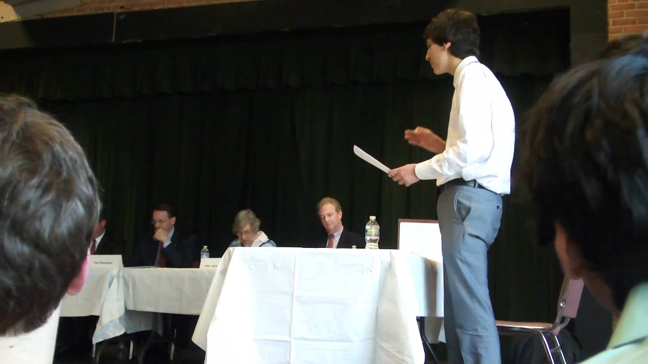 Senior Ben Sprung-Keyser reads his affirmative case during the final ...