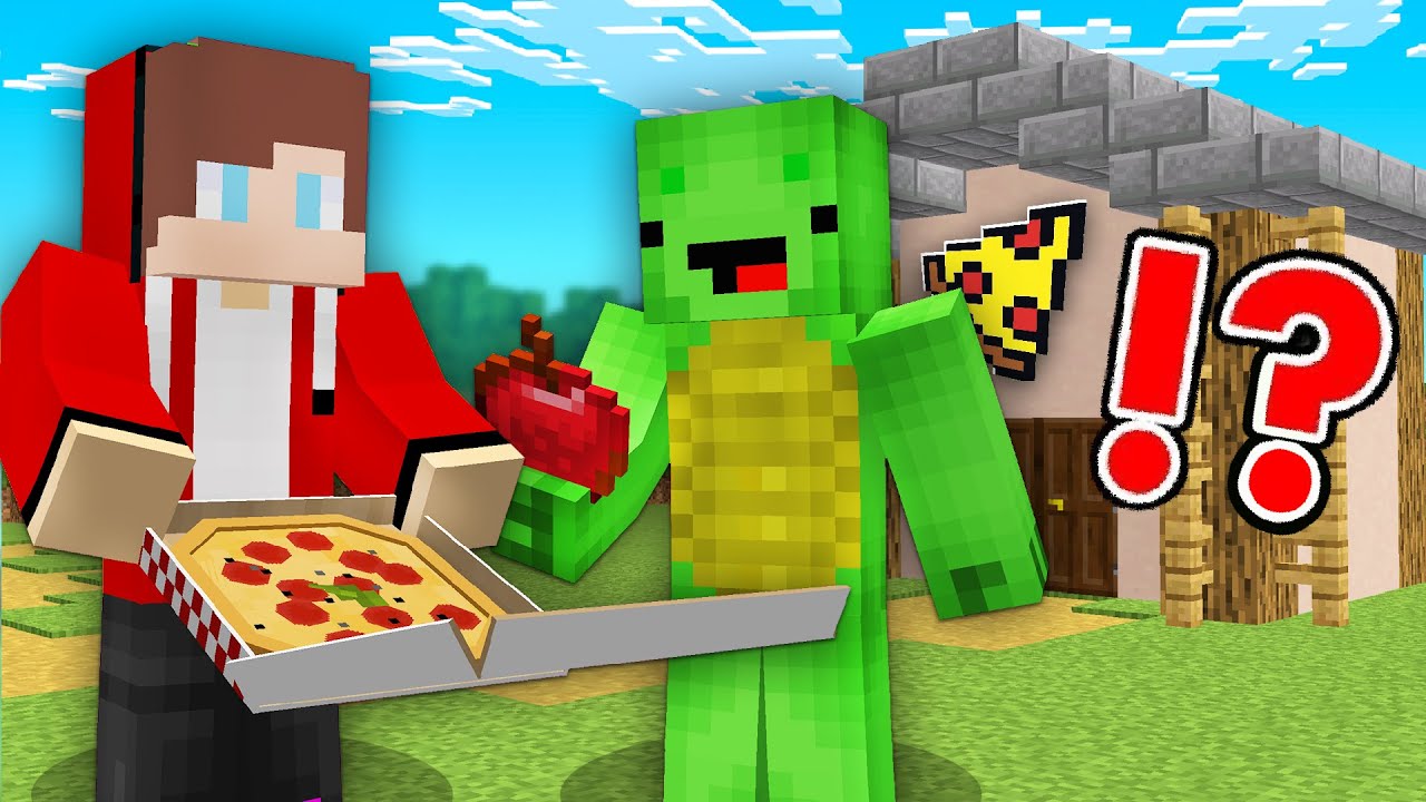 JJ and Mikey Let's Work at a Pizza Shop in Minecraft Challenge - Maizen ...
