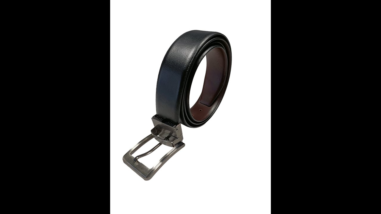 Leather Reversible belt with tang closure model/Black and Brown color ...