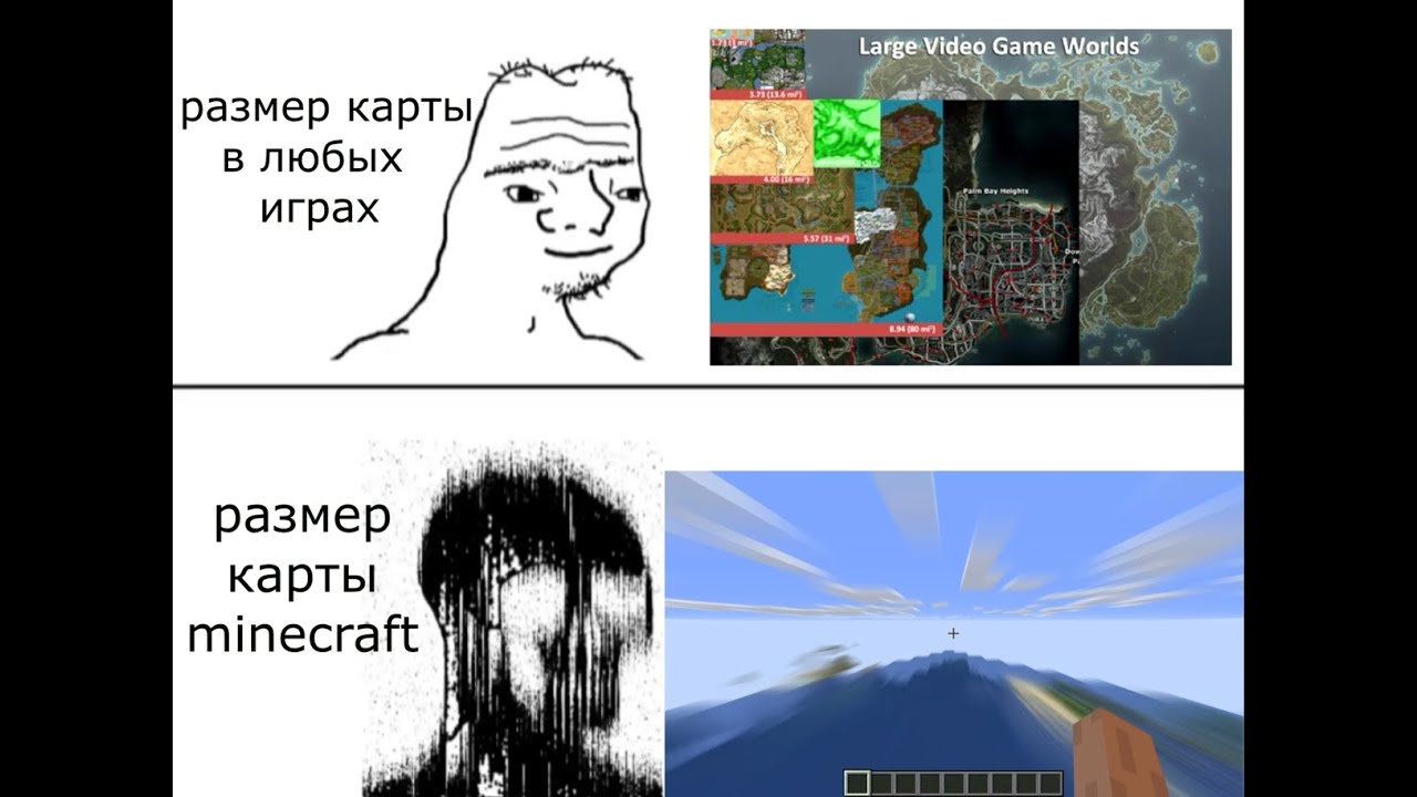 map size in games vs minecraft map size - YouTube