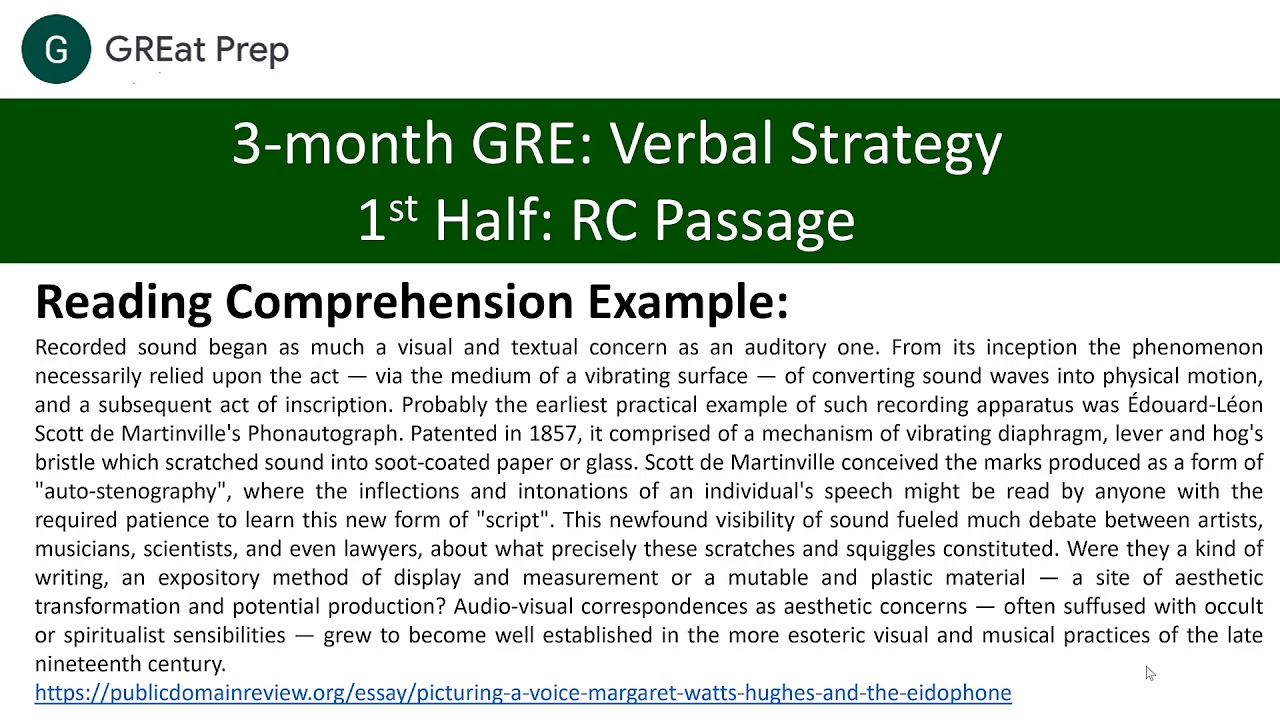 GRE Reading Comprehension Strategy (Video #3) - YouTube
