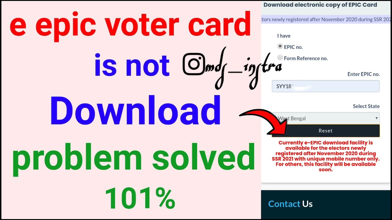 Currently e-EPIC download facility is available for the electors newly ...