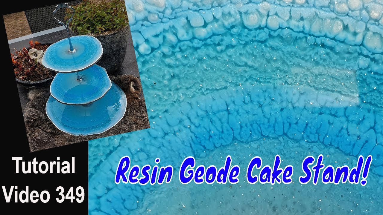 Geode Resin Cake Stand/ Start to Finish/ Beautiful Light Blue - YouTube