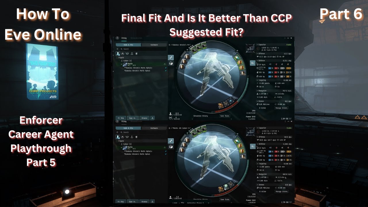 EVE Online New Player Tutorial Enforcer Career Agent Part 5 Ship Fit Better than CCP's suggested ...
