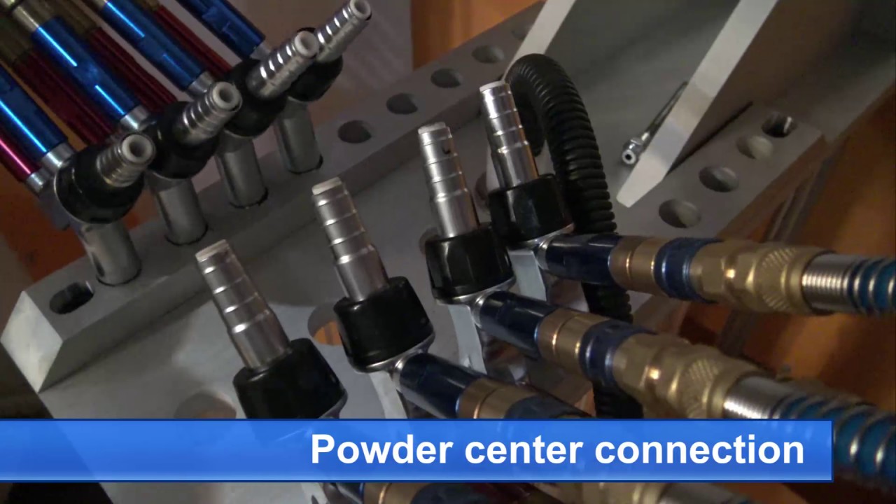 CL 6000 Powder center for automatic powder coating - YouTube