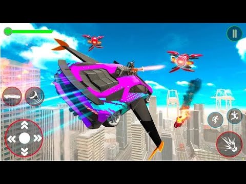 Red Ball Robot Car Transform Part-1 | Rescue City Flying Car Android ...